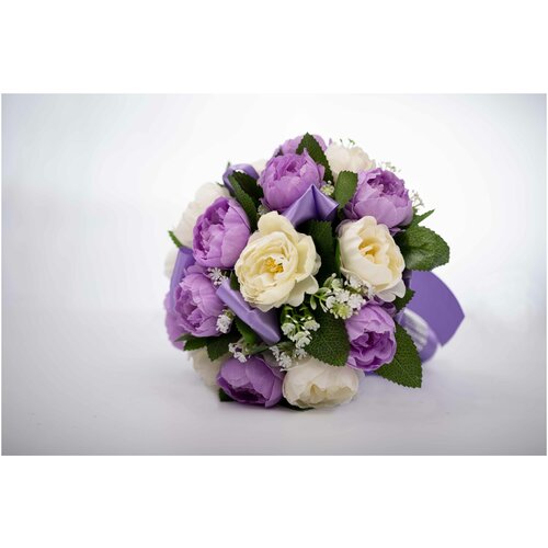 Букет-дублер невесты в айвори-сиреневом цвете / Букет невесты для конкурса из искусственных цветов