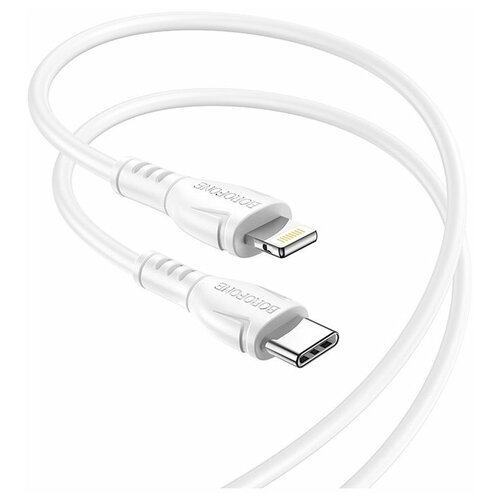 Кабель Borofon BX51, USB Type-C to Apple Lightning, 1 метр, 12W, белый