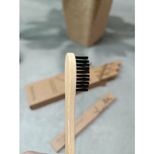 Набор бамбуковых зубных щеток в стиле лофт 4шт.