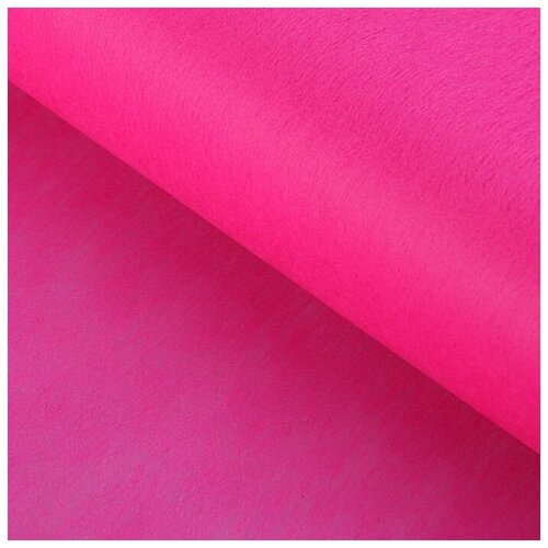 Фетр для упаковок и поделок, однотонный, ярко-розовый, однотонный, двусторонний, рулон 1шт, 0,5 x 20 м