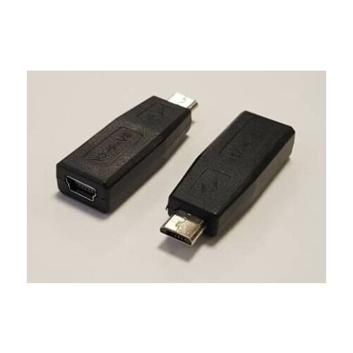2 шт, Переходник с розетки Mini-USB тип B на вилку Micro-USB тип B