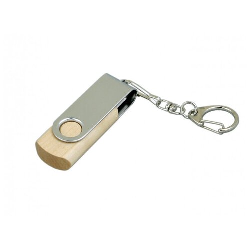 Деревянная флешка с поворотным механизмом (8 Гб / GB USB 2.0 Белый/White 032 Flash drive VF- 501)