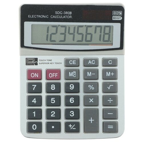--- Калькулятор настольный, 8-разрядный, SDC-3808, двойное питание