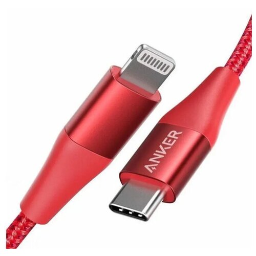Кабель ANKER PowerLine+ II USB Type-C - Lightning MFI (A8652H11), 0.9 м, 1 шт., красный