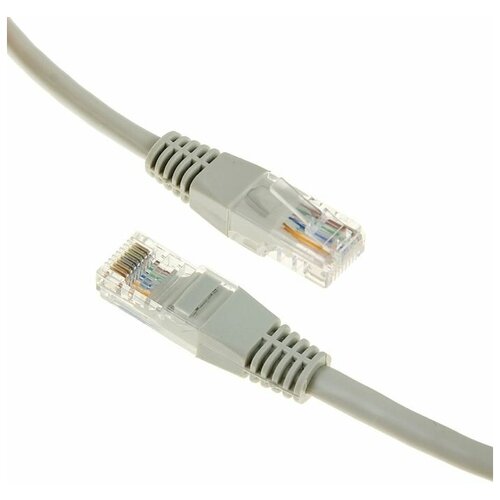 Патч-корд Gembird PP12e-20M, UTP 5е кат RJ-45(m)-RJ-45(m), 20 м, серый