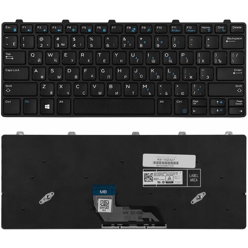 Клавиатура для ноутбука Dell Inspiron 11-3180, 3189 Series. Плоский Enter. Черная, с рамкой. PN: 5XVF4, HNXPM, PK131X23A00