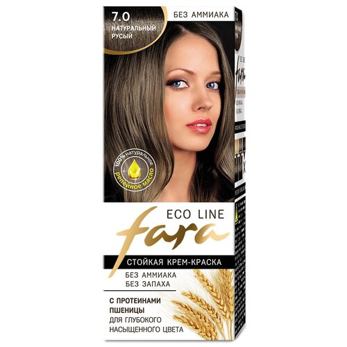 Fara Eco Line стойкая крем-краска для волос, 7.0 Натуральный русый, 125 мл
