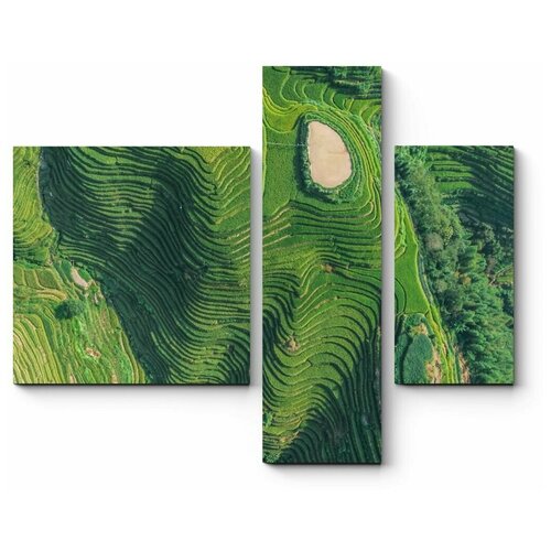 Модульная картина Линии рисовых полей 140x116