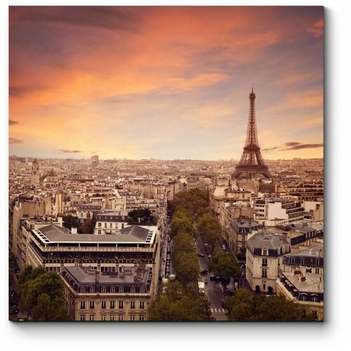 Модульная картина Прекрасный Париж с высоты 20x20