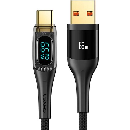 Кабель USAMS US-SJ592 Shadow USB - Type-C 6A 66W 1.2м Чёрный SJ592USB01