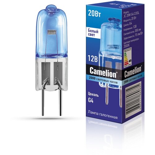 Лампа галогенная JC 20Вт 12В g4 COOL Camelion 11465 (9шт.)