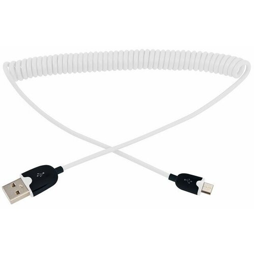 Витой универсальный USB кабель microUSB (быстрая зарядка) 0.2-1 м, цвет: Белый