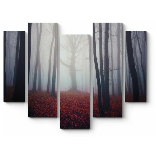 Модульная картина Осенний лес туманным утром 191x155