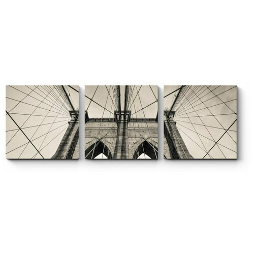 Модульная картина Бруклинский мост, винтаж 190x63