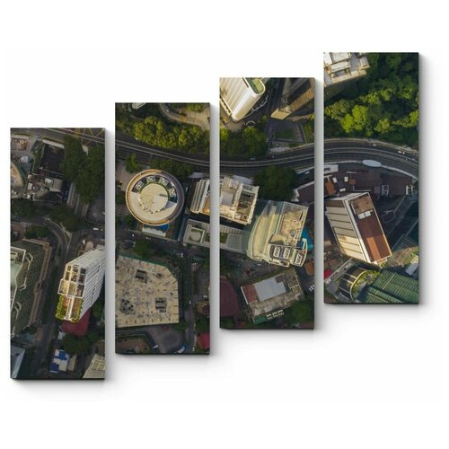Модульная картина Над небоскребами Куала-Лумпур160x138