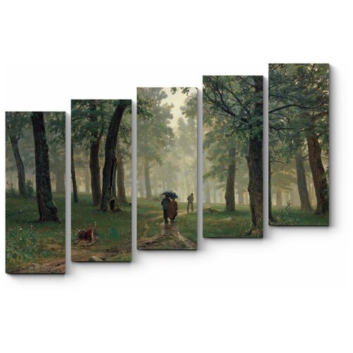 Модульная картина Дождь в дубовом лесу, Шишкин 140x98