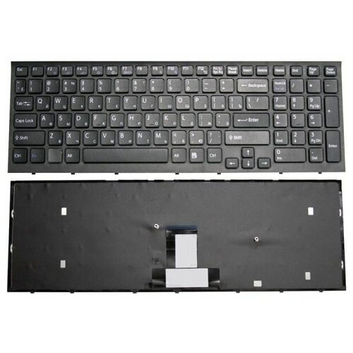 Клавиатура для ноутбука Sony Vaio VPC-EB VPCEB черная с черной рамкой
