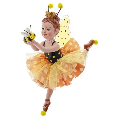 Елочная игрушка Kurt S. Adler Феечка-пчёлка в горошковом платьице Е0390, многоцветный, 13 см