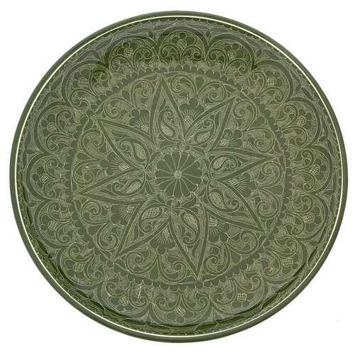 Шафран ляган Риштанская керамика 2245471, 31 см, 1 шт., зелeный