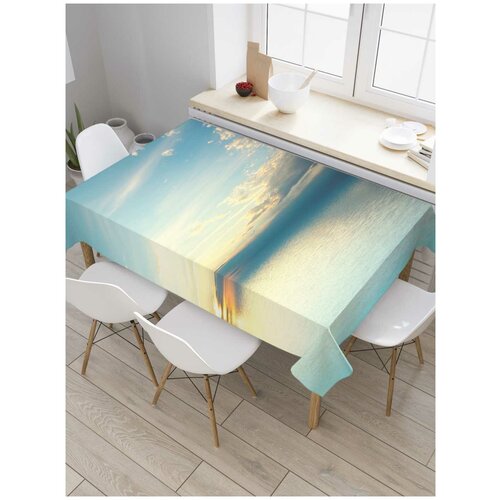 Скатерть прямоугольная JoyArty на кухонный стол "Бессшумный океан" из оксфорда, 120x145 см