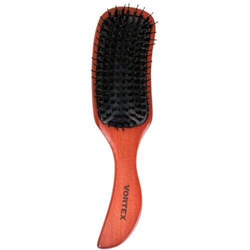 Щетка для волос массажная Vortex,23,5 х 6 х 3,5 см, волна, с пластиковыми зубчиками и натуральной щетиной