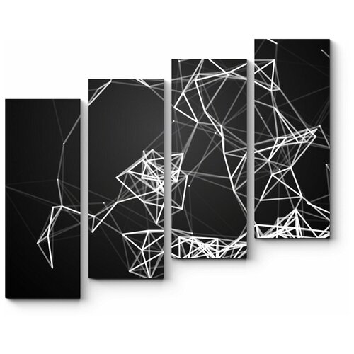 Модульная картина Сияющие линии на черном 80x69