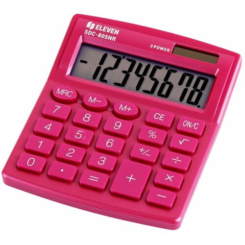 Калькулятор настольный Eleven SDC-805NR-PK, 8 разр, двойное питание, 127*105*21мм, розовый