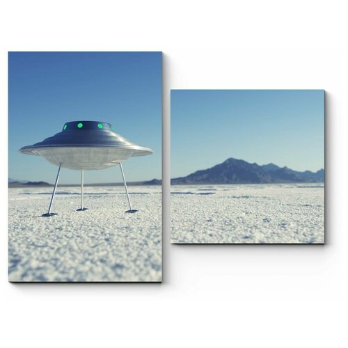 Модульная картина Летающая тарелка в пустыне 70x53