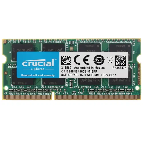 Оперативная память Crucial 8 ГБ DDR3L 1600 МГц SODIMM CL11 CT102464BF160B