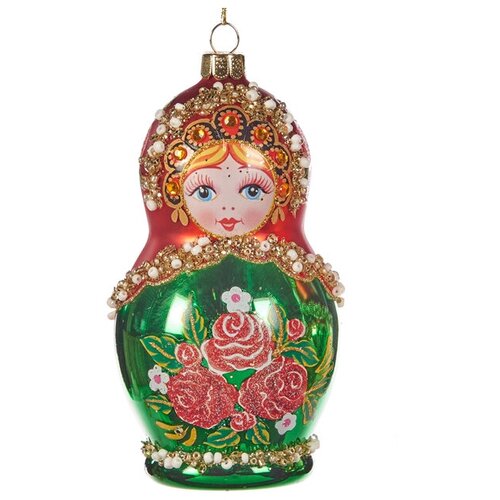 Goodwill Стеклянная елочная игрушка Russian Doll Pelageya 12 см, подвеска YA 92400