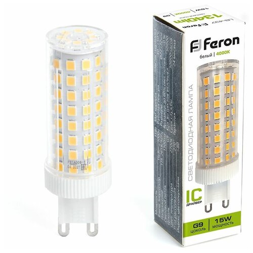 Лампа светодиодная Feron LB-437 38213, G9, JCD9, 15 Вт, 4000 К