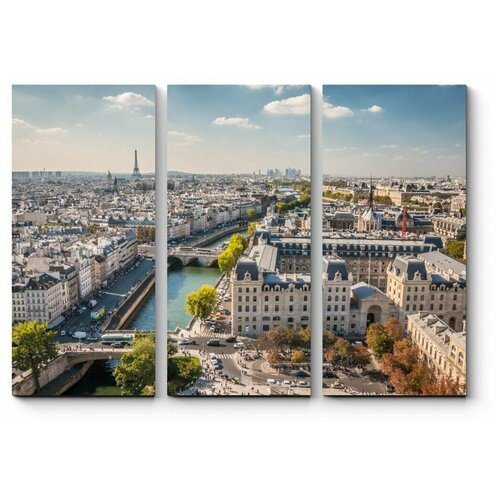 Модульная картина Пролетая над Парижем70x50