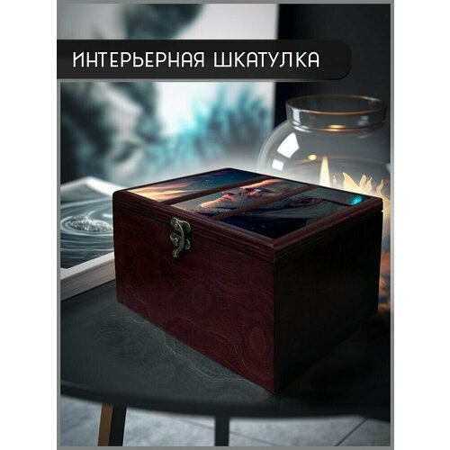 Шкатулка интерьерная Тройная для украшений вишневая 22x17x12 см Игры The Witcher - 61