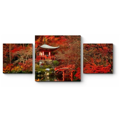 Модульная картина Красная осень в Киото100x43
