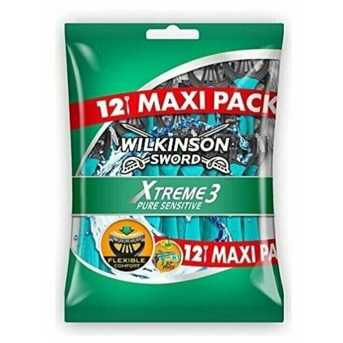 Wilkinson Sword Xtreme3 Sensitive / Бритвенный одноразовый станок (12 шт.)