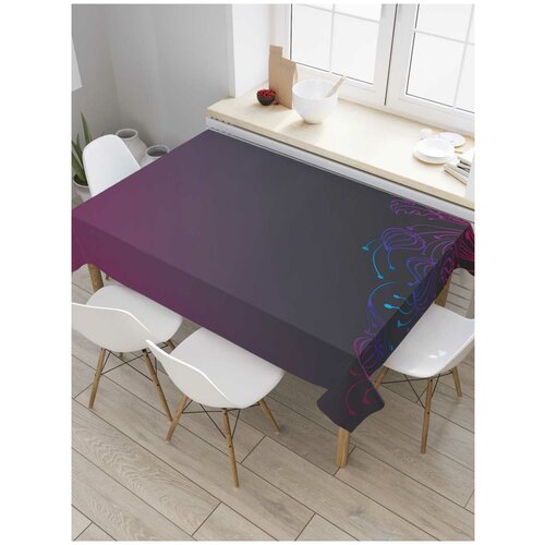 Скатерть прямоугольная JoyArty на кухонный стол "Легкий узор" из оксфорда, 120x145 см