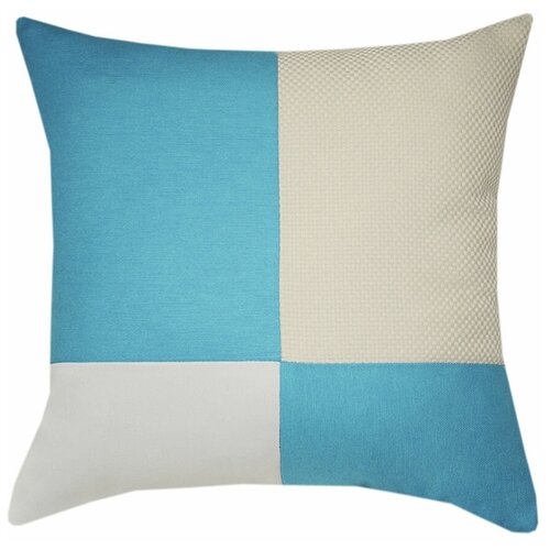 Наволочка - чехол для декоративной подушки на молнии Бриз, 45x45 см, бежевый, голубой