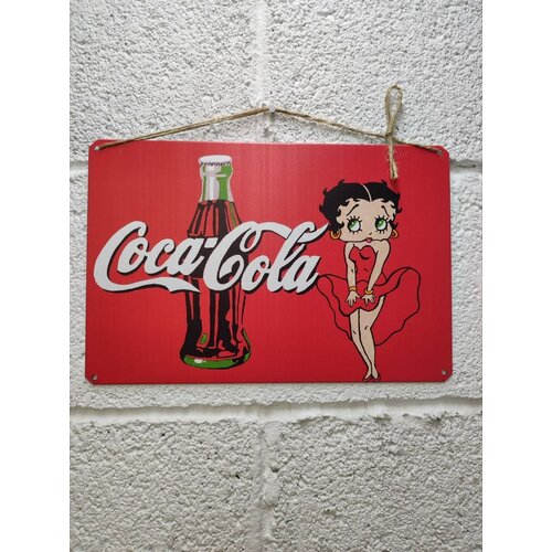 Кока-кола ретро постер табличка металлическая 20 на 30 см, шнур-подвес в подарок