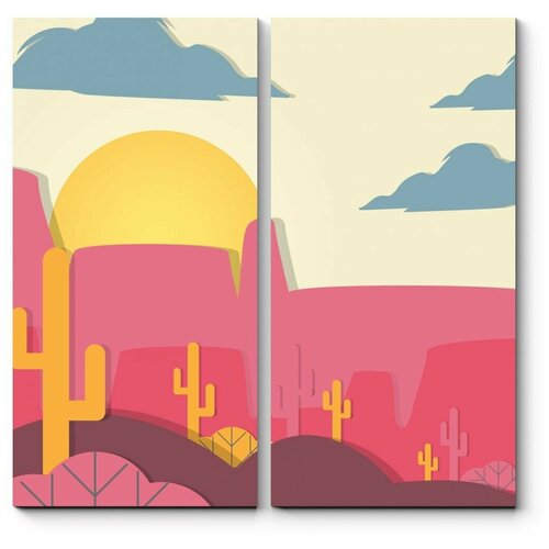 Модульная картина Бумажная пустыня 70x70