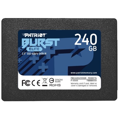 Твердотельный накопитель Patriot Memory Burst Elite 240 ГБ SATA PBE240GS25SSDR