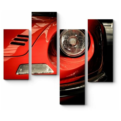 Модульная картина Фронтальные детали Ferrari 64x60