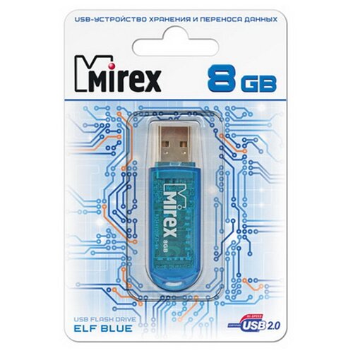 Флэш-память USB_ 16 GB Mirex Elf, USB 2.0, Синий