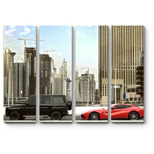 Модульная картина Роскошные автомобили в Дубае110x83