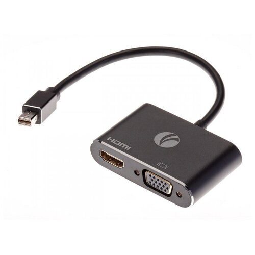 Кабель-переходник Vcom miniDisplayPort(M) ---> HDMI(F)+VGA(F)4K@30Hz Allum shell