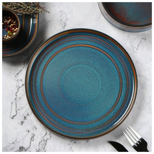 Тарелка обеденная Magistro Garland, d=22,5 см, цвет синий