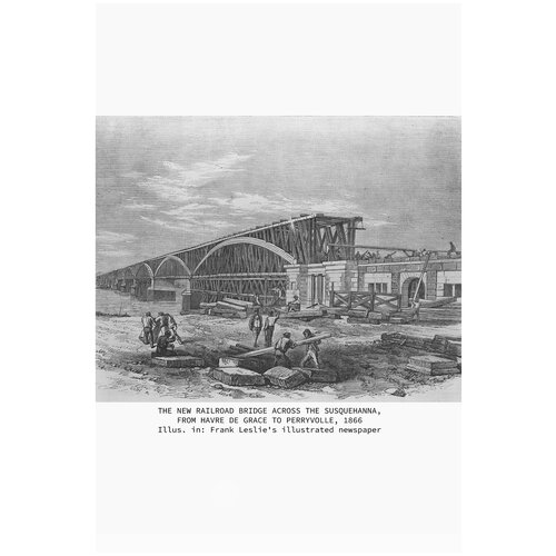 Постер / Плакат / Картина Мосты - Новый железнодорожный мост через реку Саскуэханна 60х90 см в подарочном тубусе