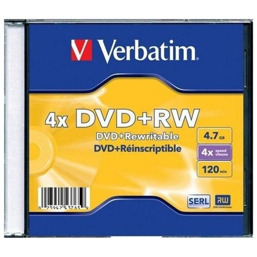 Диск DVD+RW Verbatim, 4.7Gb, 1шт