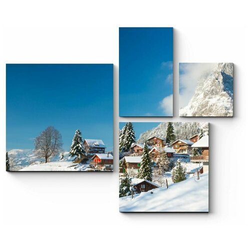 Модульная картина Зимняя Швейцария 132x110