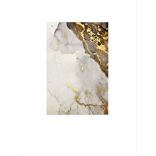 Картина Art IrbisPrint с изображением абстракции с золотом 50 х 80 см натуральный холст на подрамнике