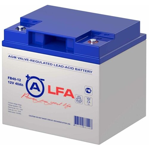 Аккумулятор ALFA FB 40-12 12В 40Ач (12V 40Ah) для ИБП и UPS, аккумулятор для детского электромобиля, мотоцикла, эхолота, освещения сигнализации